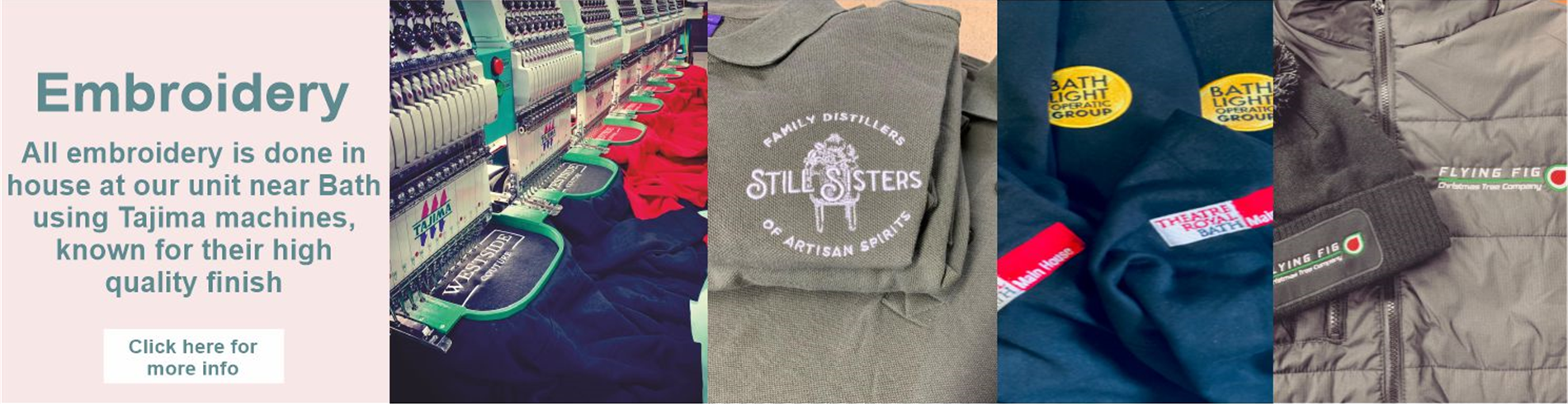 Low Cost Embroidery & Printing. Personalised Clothing in Bath & Wiltshire
